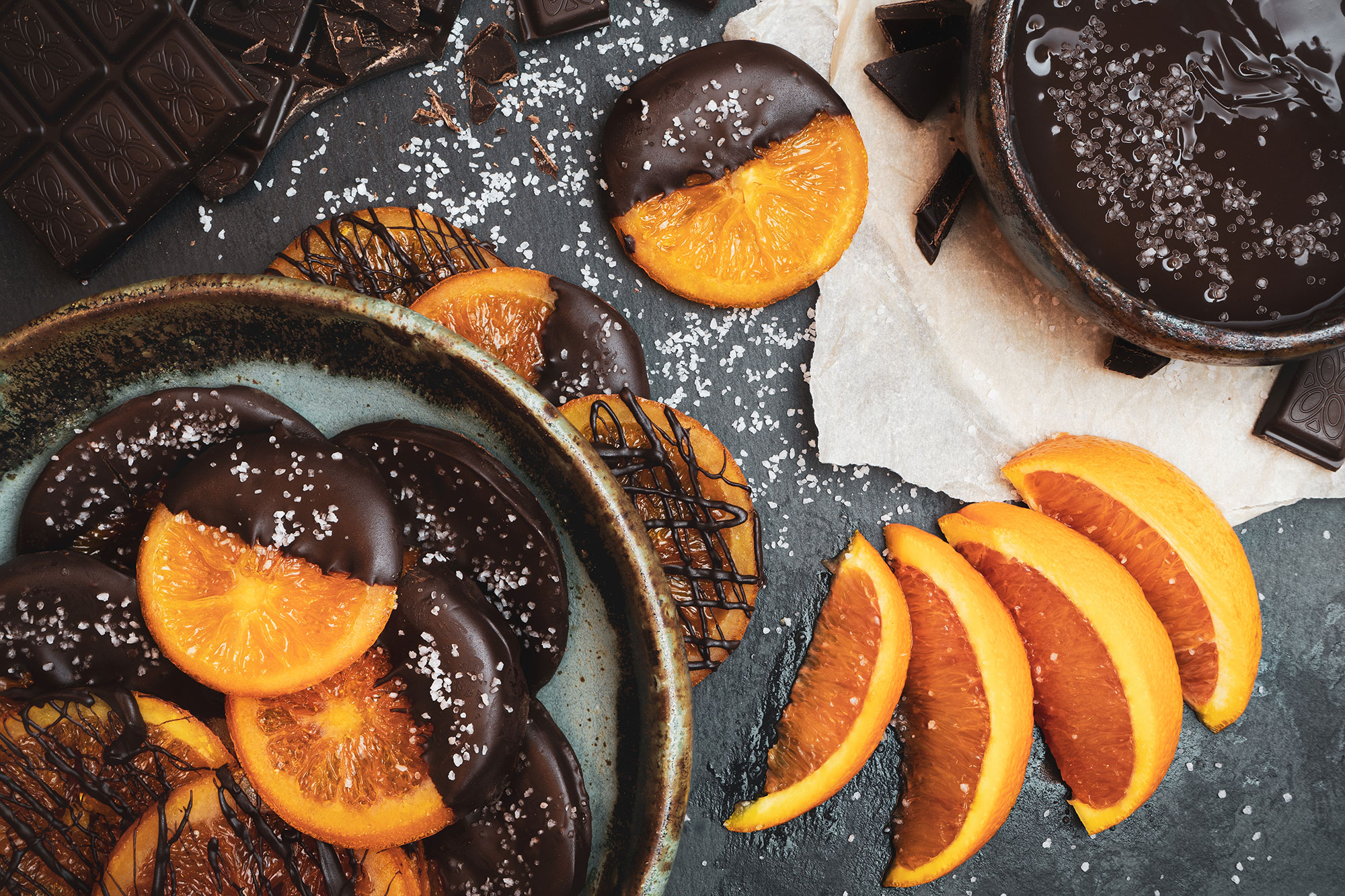 Fette di arance candite al cioccolato, piccole perle di bontà - Grand ...